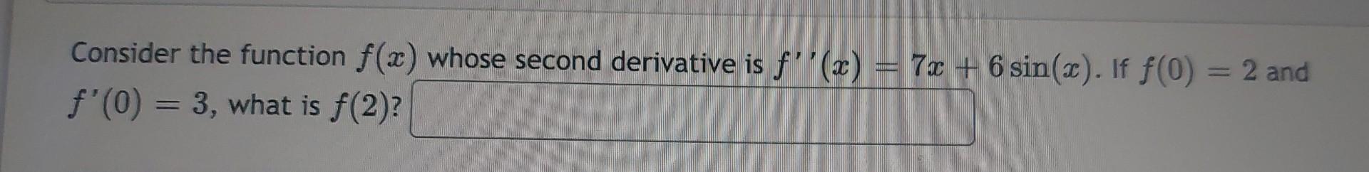 Solved Consider the function f(x) whose second derivative is | Chegg.com