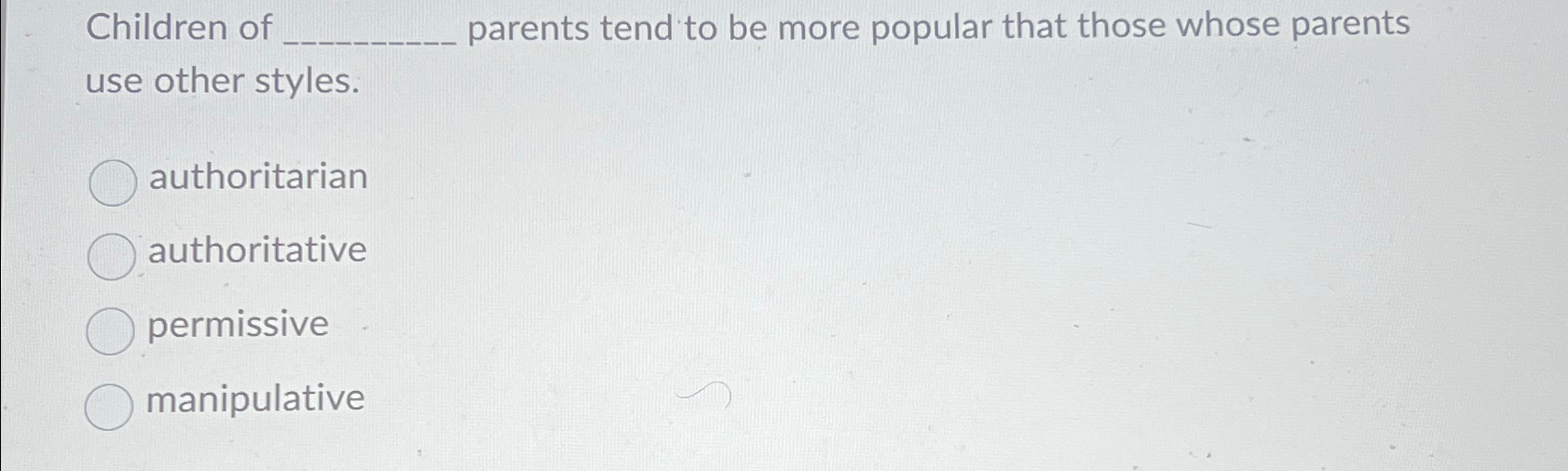 Solved Children of parents tend to be more popular that | Chegg.com