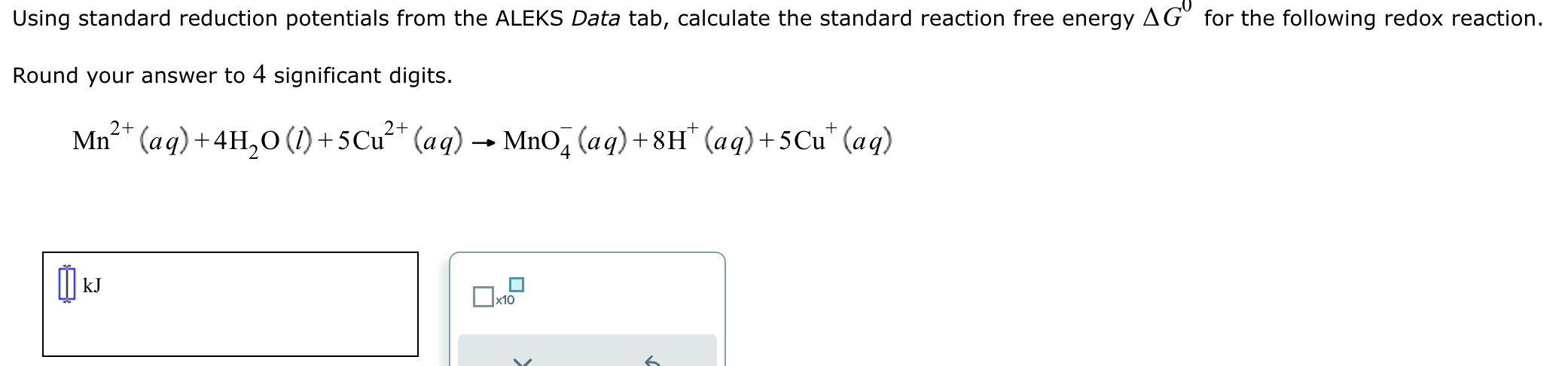 Solved Using Standard Reduction Potentials From The Aleks