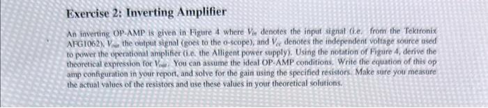Solved Exercise 2: Inverting Amplifier An inverting OP.AMP | Chegg.com