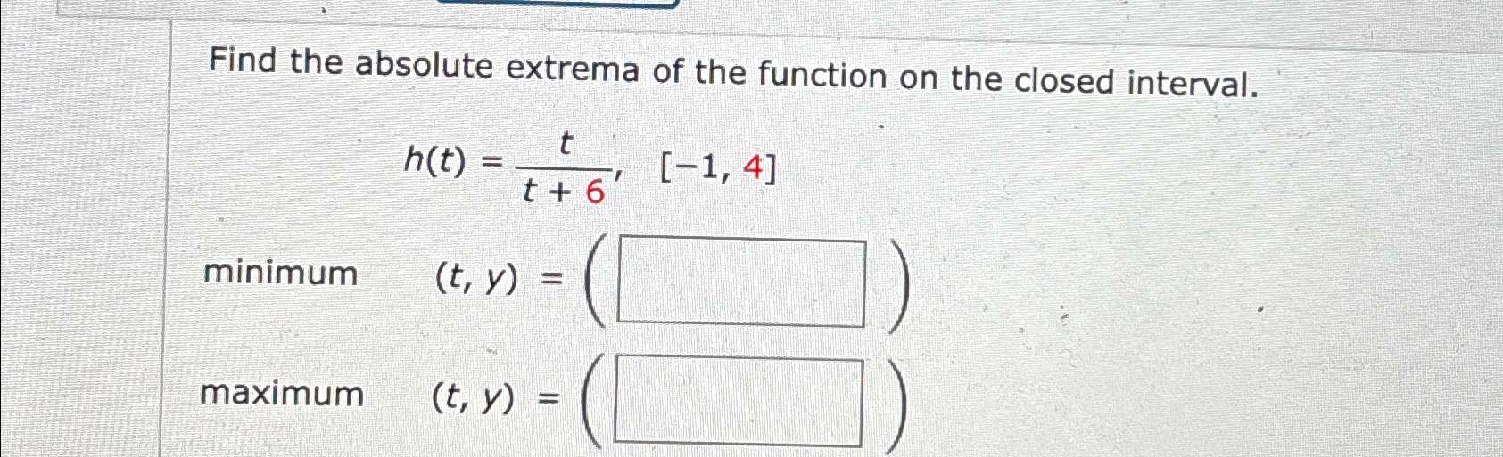 Solved Find the absolute extrema of the function on the | Chegg.com