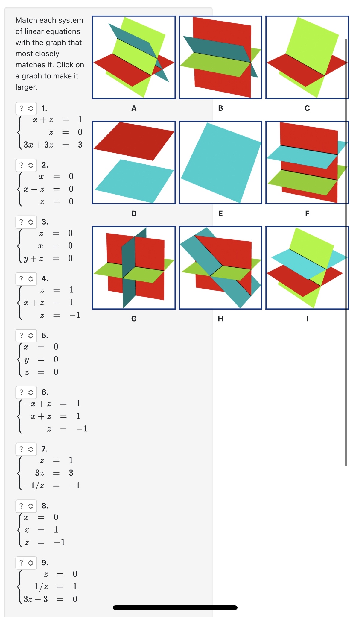 Solved Match each system of linear equations with the graph | Chegg.com