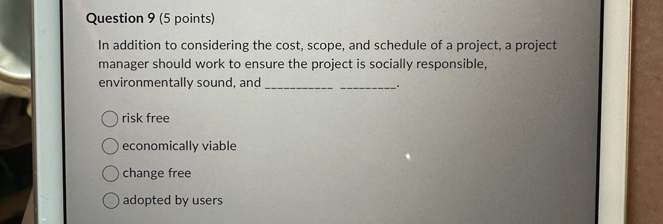 Solved Question 9 (5 ﻿points)In addition to considering the | Chegg.com