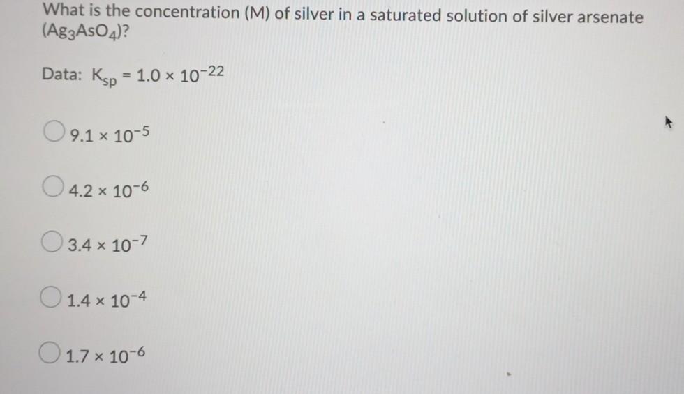 Solved What is the concentration (M) of silver in a | Chegg.com