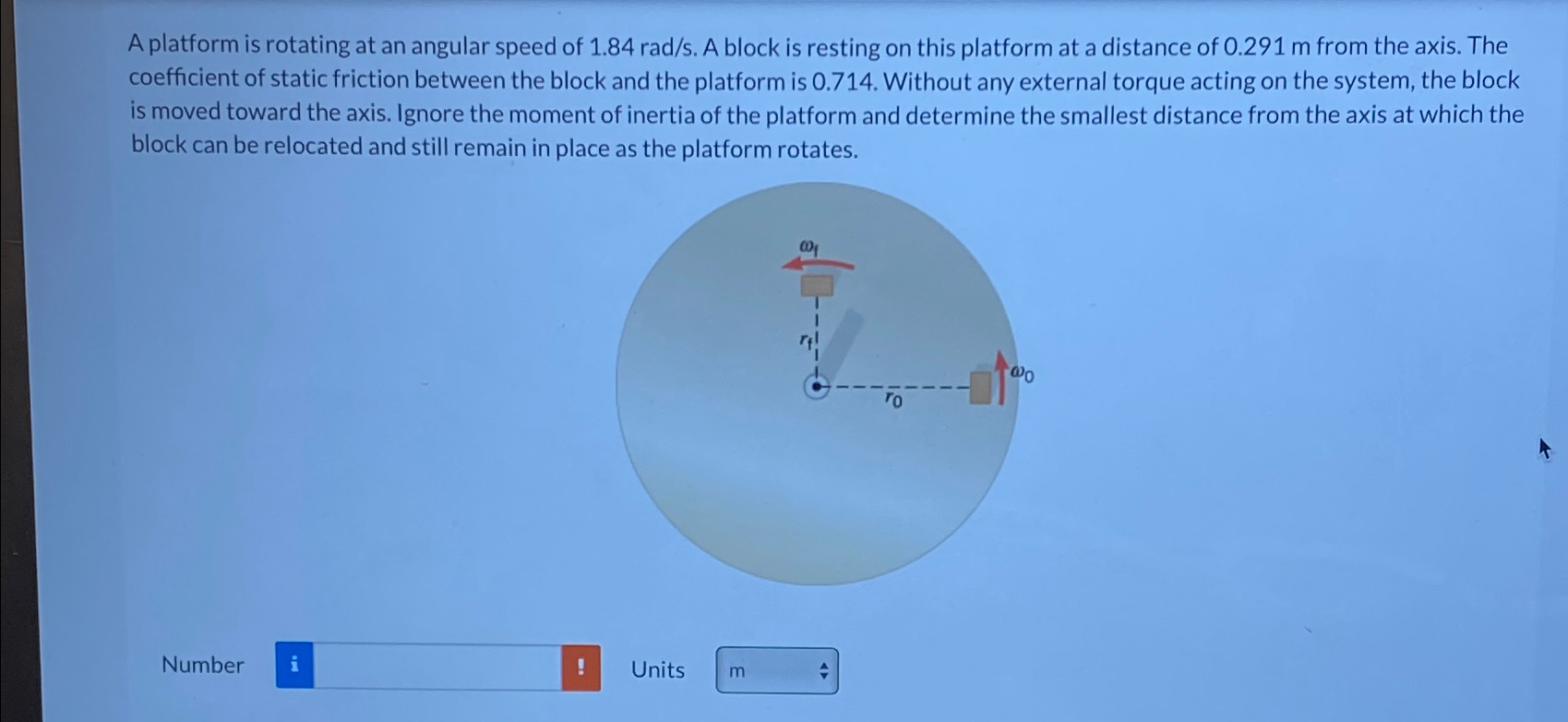 Solved A platform is rotating at an angular speed of | Chegg.com