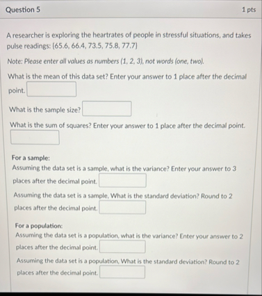 Solved Question 51 ﻿ptsA researcher is exploring the | Chegg.com