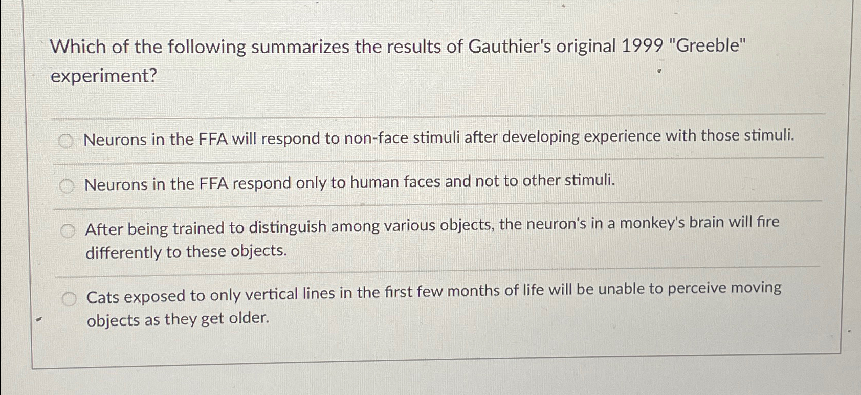 Solved Which of the following summarizes the results of | Chegg.com