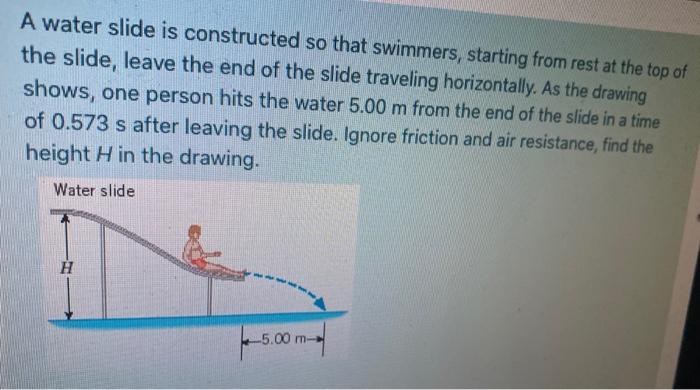 Solved A water slide is constructed so that swimmers, | Chegg.com