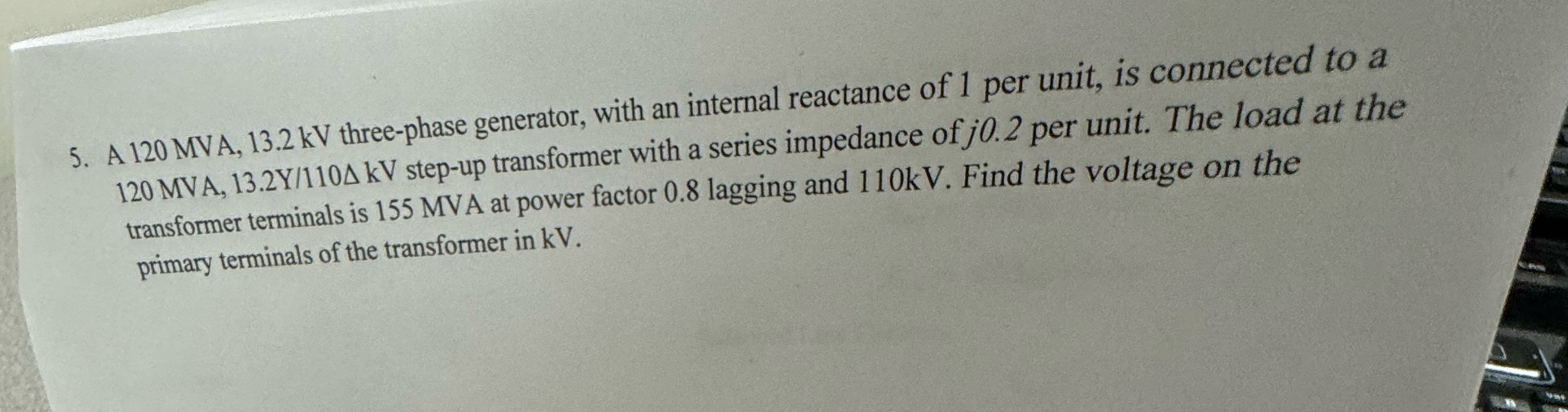 Solved A 120MVA,13.2kV ﻿three-phase generator, with an | Chegg.com