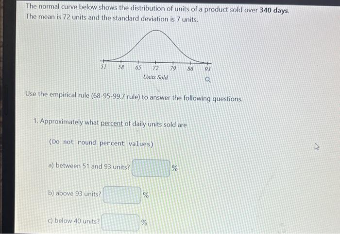 Solved The normal curve below shows the distribution of | Chegg.com