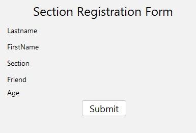 Solved Section Registration Form Lastname FirstName Section | Chegg.com