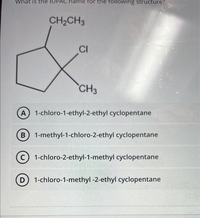 Solved 1-chloro-1-ethyl-2-ethyl cyclopentane | Chegg.com Solved 1-chloro-1-ethyl-2-ethyl cyclopentane | Chegg.com