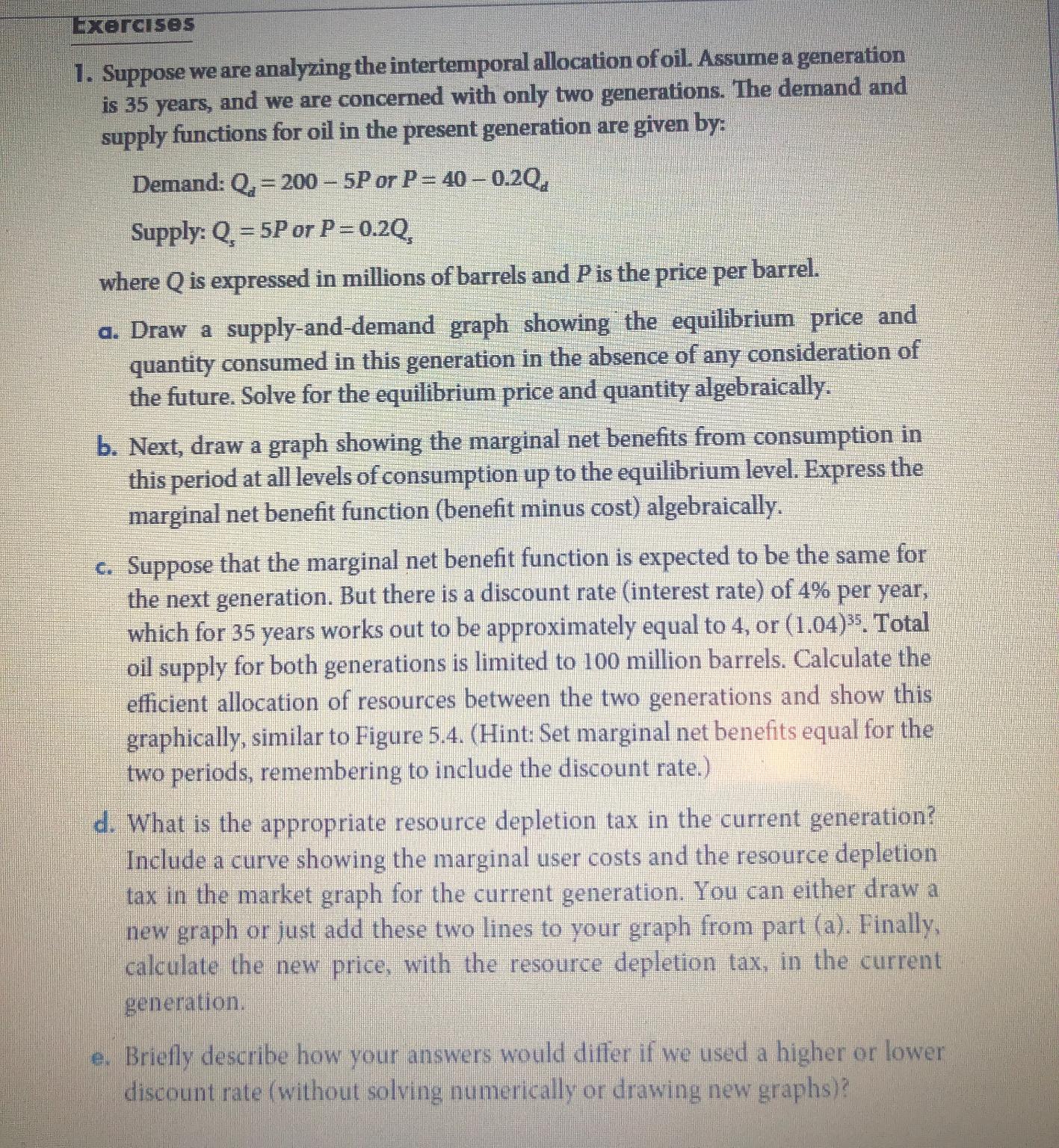Solved ExercisesSuppose we are analyzing the intertemporal | Chegg.com