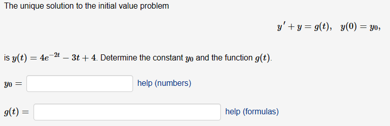 Solved The unique solution to the initial value | Chegg.com