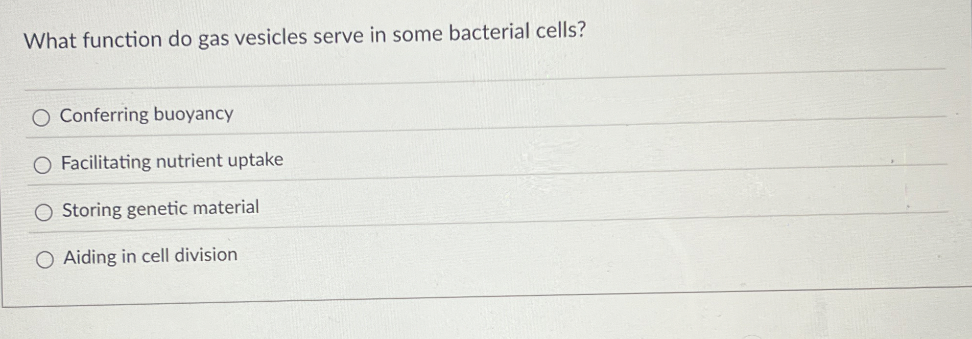 Solved What function do gas vesicles serve in some bacterial | Chegg.com