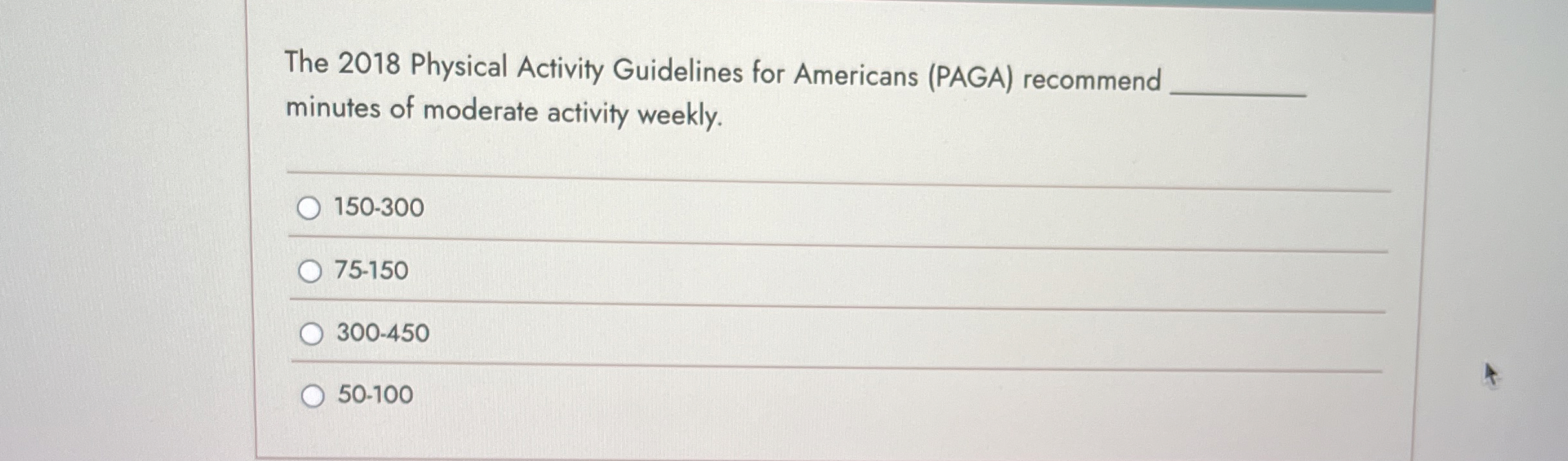 Solved The 2018 ﻿Physical Activity Guidelines for Americans | Chegg.com