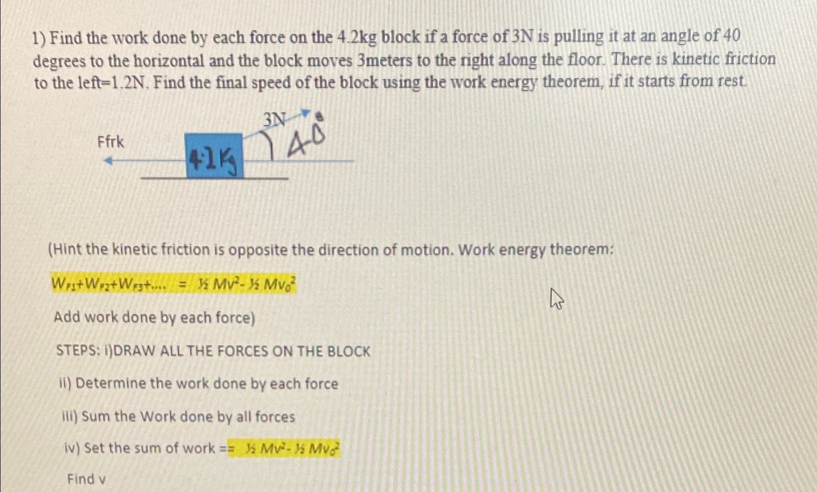 Solved Find the work done by each force on the 4.2kg ﻿block | Chegg.com