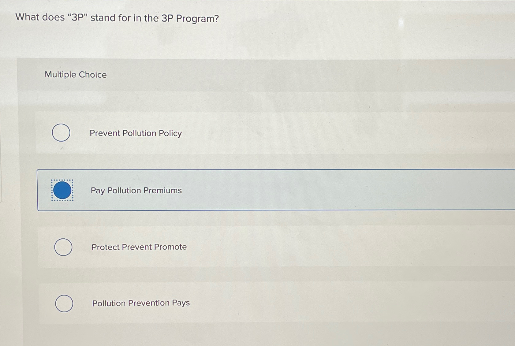 Solved What does "3P" ﻿stand for in the 3P Program?Multiple | Chegg.com