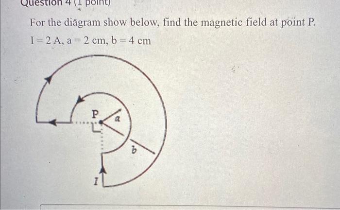Solved For the diâgram show below, find the magnetic field | Chegg.com