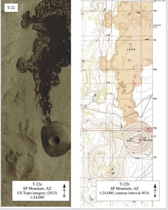 Solved Using Map T-22b, the "SP Mountain, Arizona," | Chegg.com