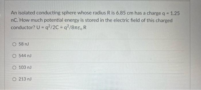 Solved Potential energy per unit charge is ... O current O | Chegg.com
