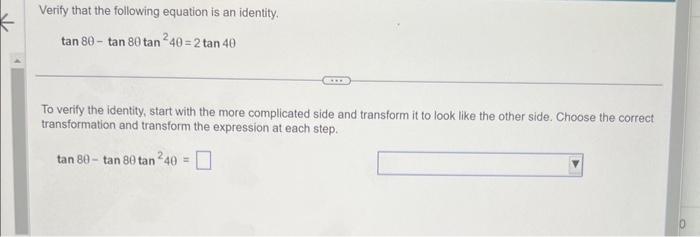 Solved Verify that the following equation is an identity. | Chegg.com