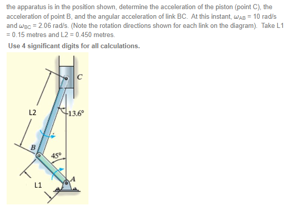 Solved the apparatus is in the position shown, determine the | Chegg.com