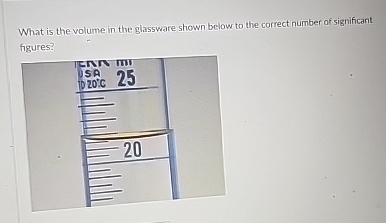 Solved What is the volume in the glassware shown below to | Chegg.com