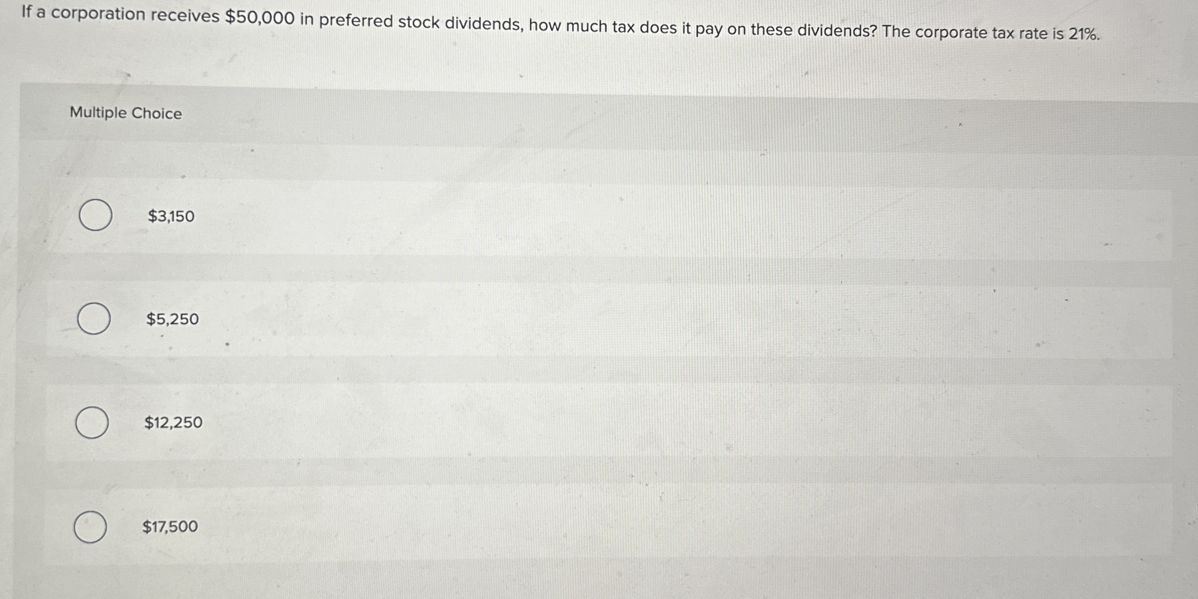 Solved If a corporation receives $50,000 ﻿in preferred stock | Chegg.com