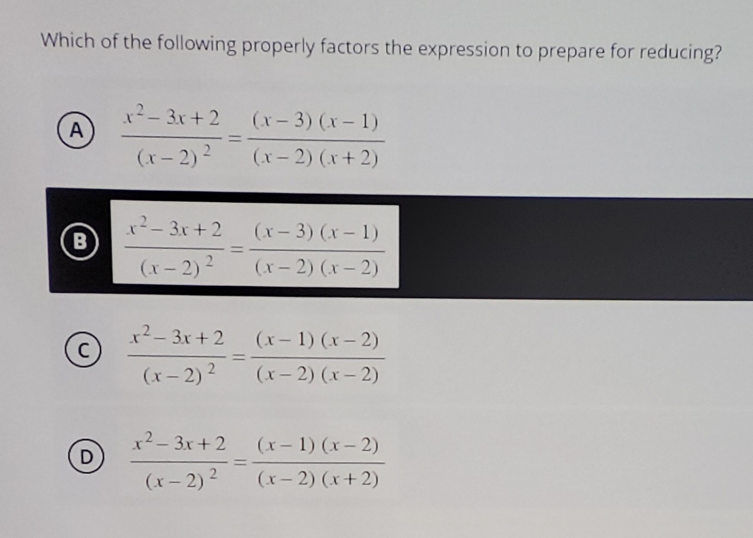 Solved Which of the following properly factors the | Chegg.com