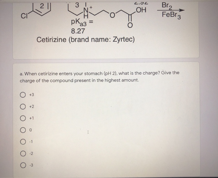 Solved 1. Cetirizine (Zyrtec) is an over-the-counter | Chegg.com