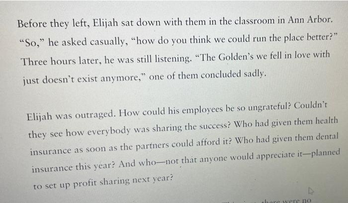 Solved Elijah Gold and His Restaurant Elijah Gold knew | Chegg.com