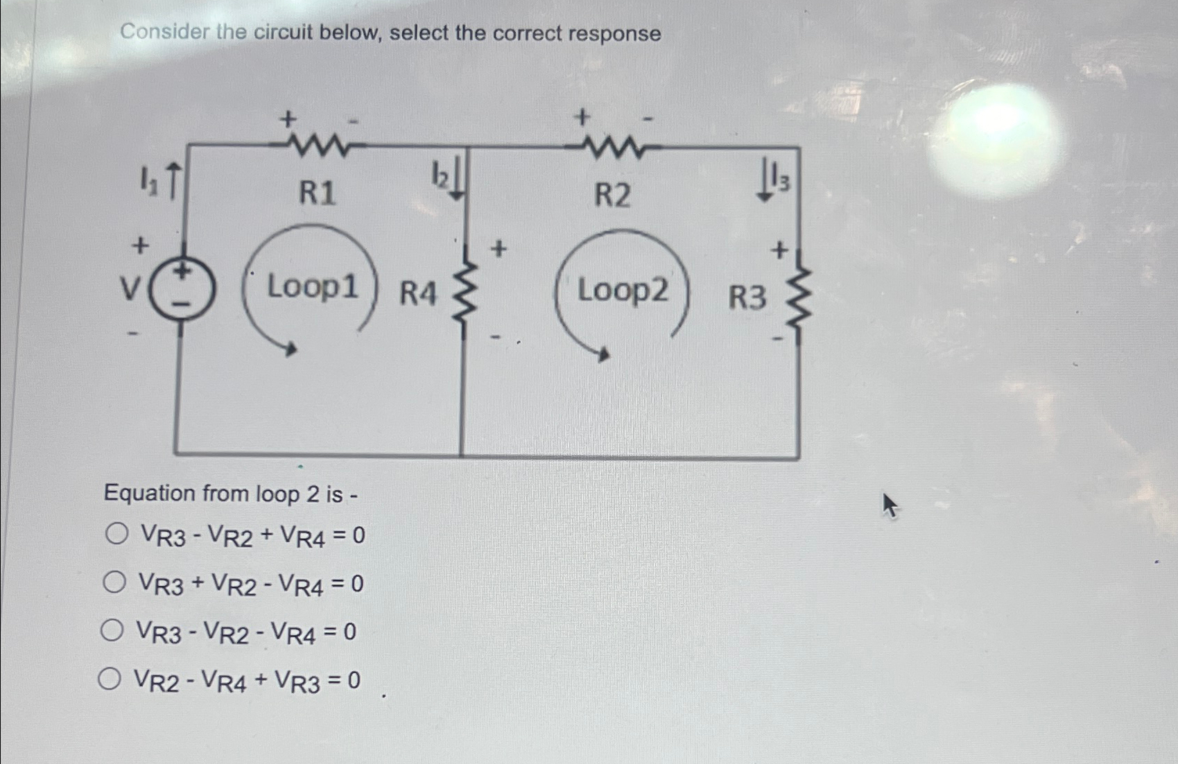 Solved Consider the circuit below, select the correct | Chegg.com