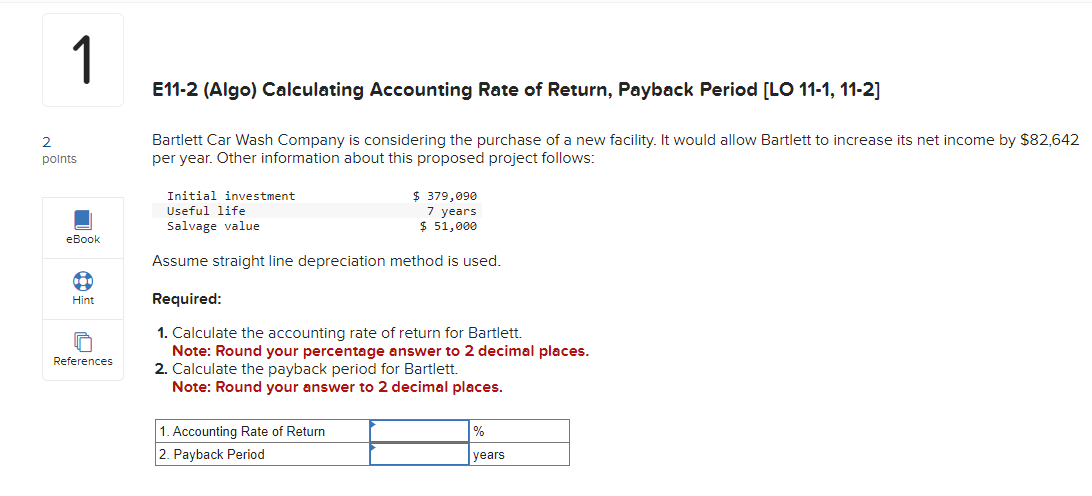 Solved E11-2 (Algo) ﻿Calculating Accounting Rate of Return, | Chegg.com