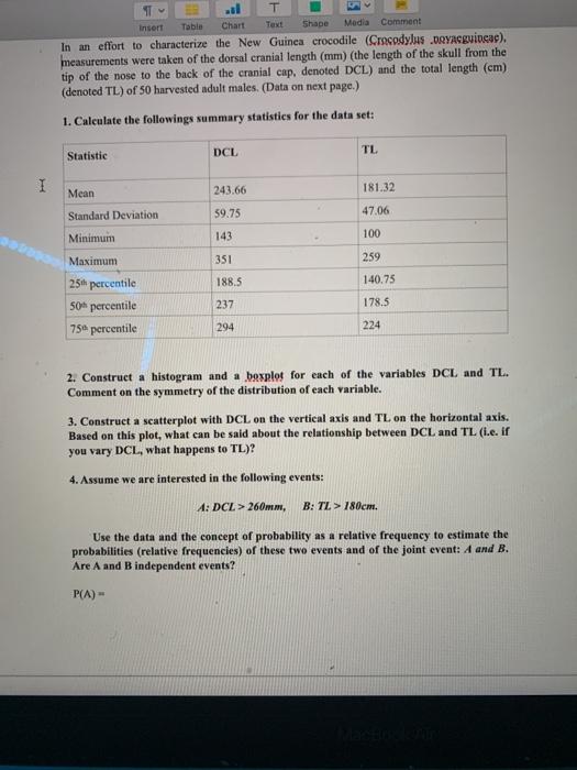 Solved T Insert Table Chart Text Shape Media Comment In an | Chegg.com