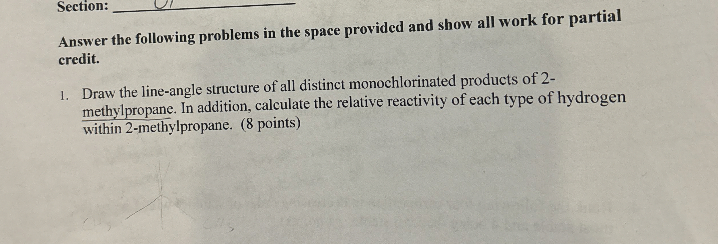 Solved Section:Answer the following problems in the space | Chegg.com