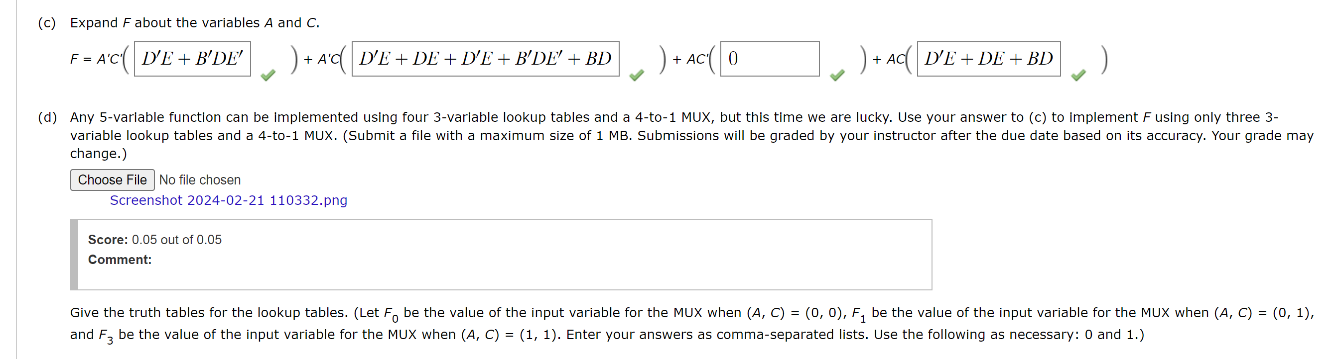 Solved (c) ﻿Expand F ﻿about the variables A and | Chegg.com