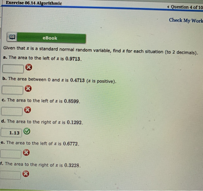 Solved Exercise 06.14 Algorithmic Question 4 of 10 Check My | Chegg.com