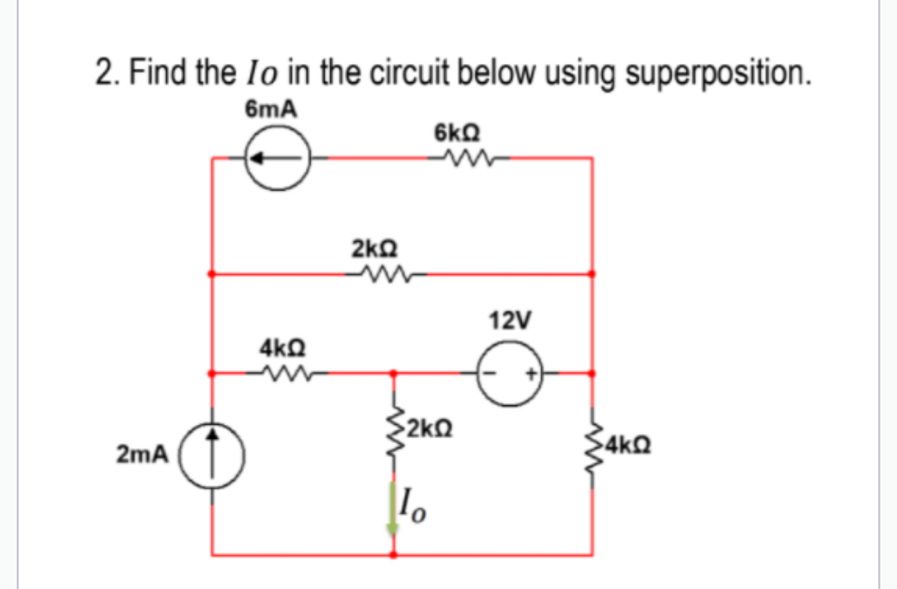 Solved Find the Io ﻿in the circuit below using | Chegg.com