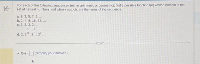Solved K For each of the following sequences (either | Chegg.com
