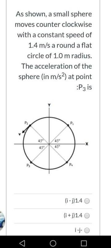 Solved As shown, a small sphere moves counter clockwise with | Chegg.com