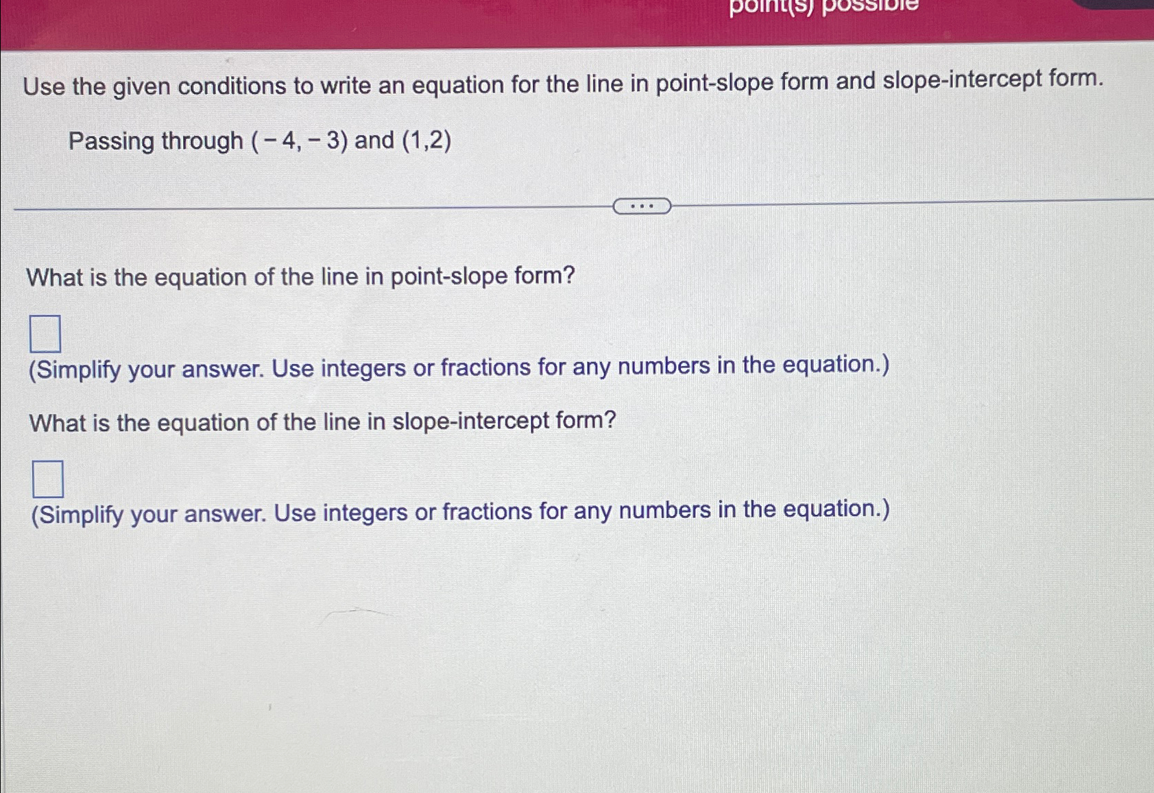 Solved Use the given conditions to write an equation for the | Chegg.com
