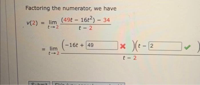 Solved Factoring the numerator, we have | Chegg.com