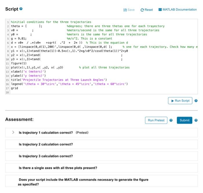 Solved Projectile trajectory (plot of multiple data series) | Chegg.com