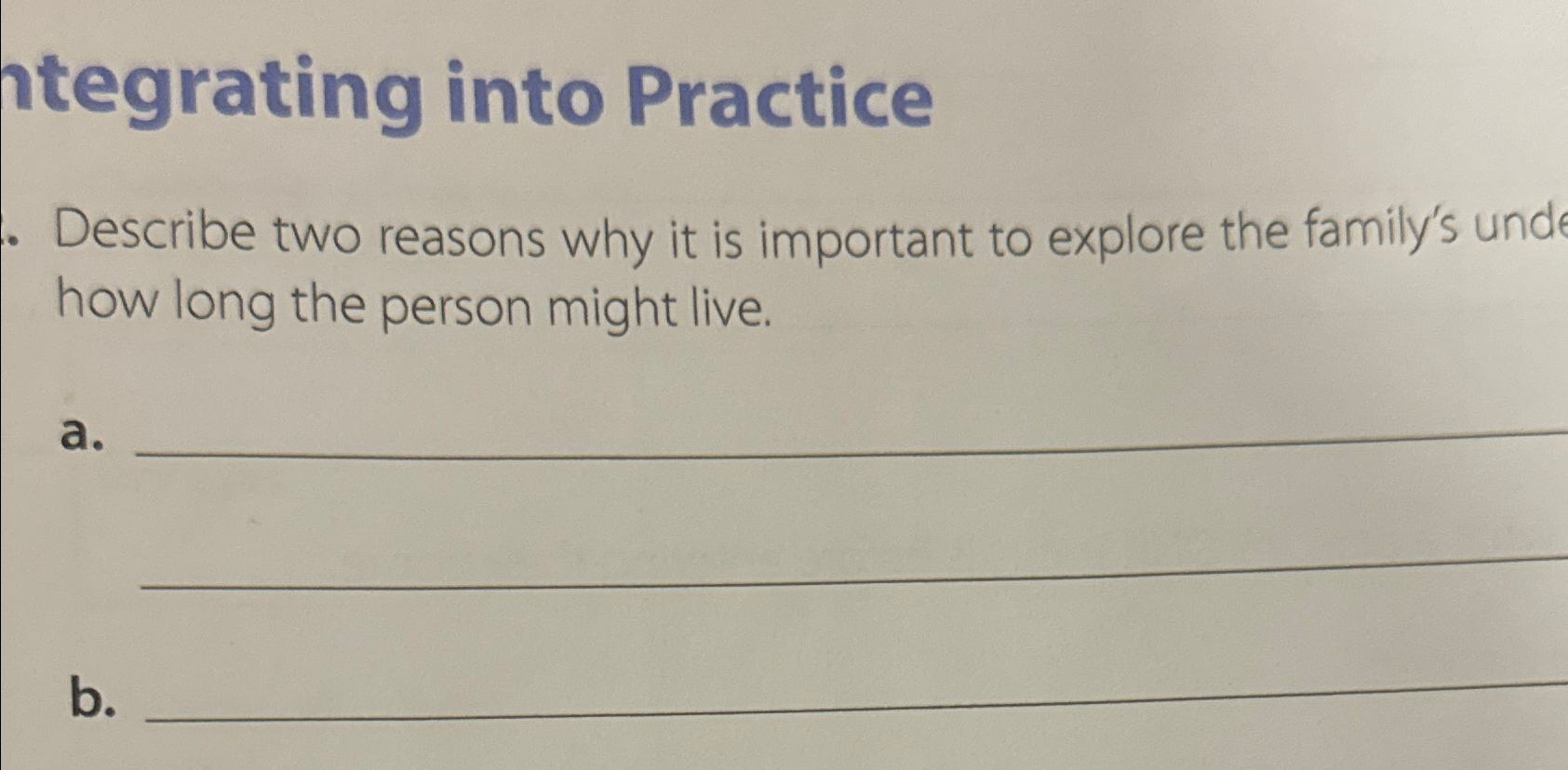 Solved ntegrating into PracticeDescribe two reasons why it | Chegg.com