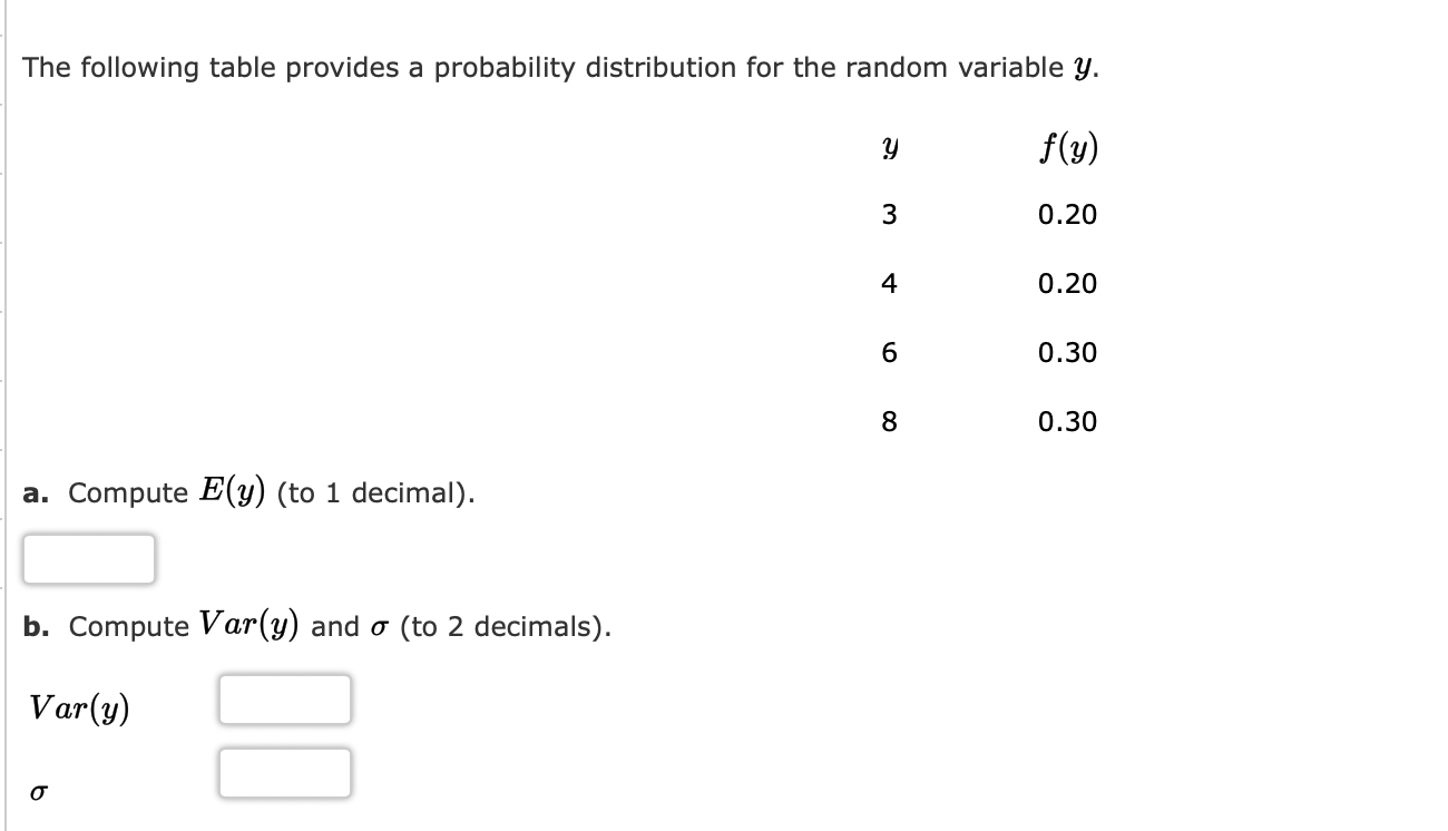 Solved The following table provides a probability | Chegg.com