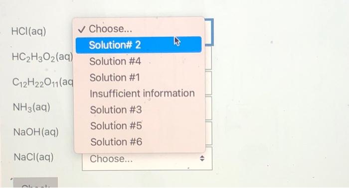 Solved A CH104 student tests six colorless aqueous solutions | Chegg.com