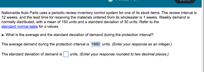 Solved Nationwide Auto Parts uses a periodic review | Chegg.com