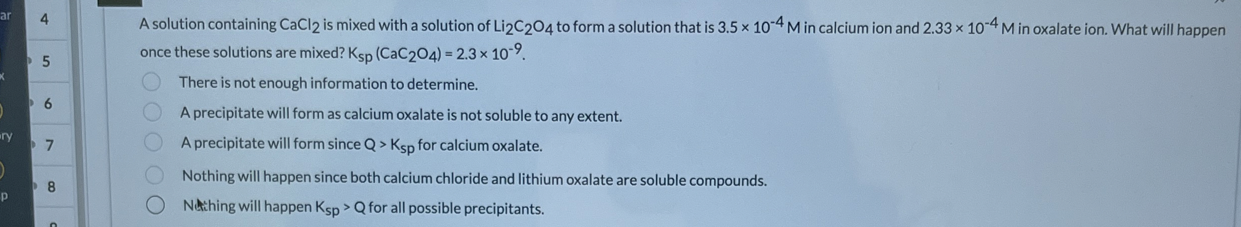 Solved 45678A solution containing CaCl2 ﻿is mixed with a | Chegg.com