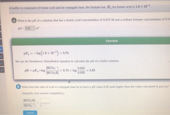 Solved A buffer is composed of formic acid and its conjugate | Chegg.com